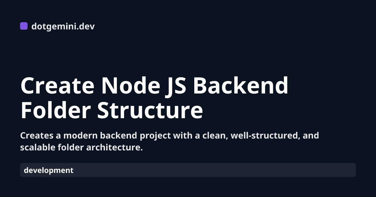Create Node JS Backend Folder Structure